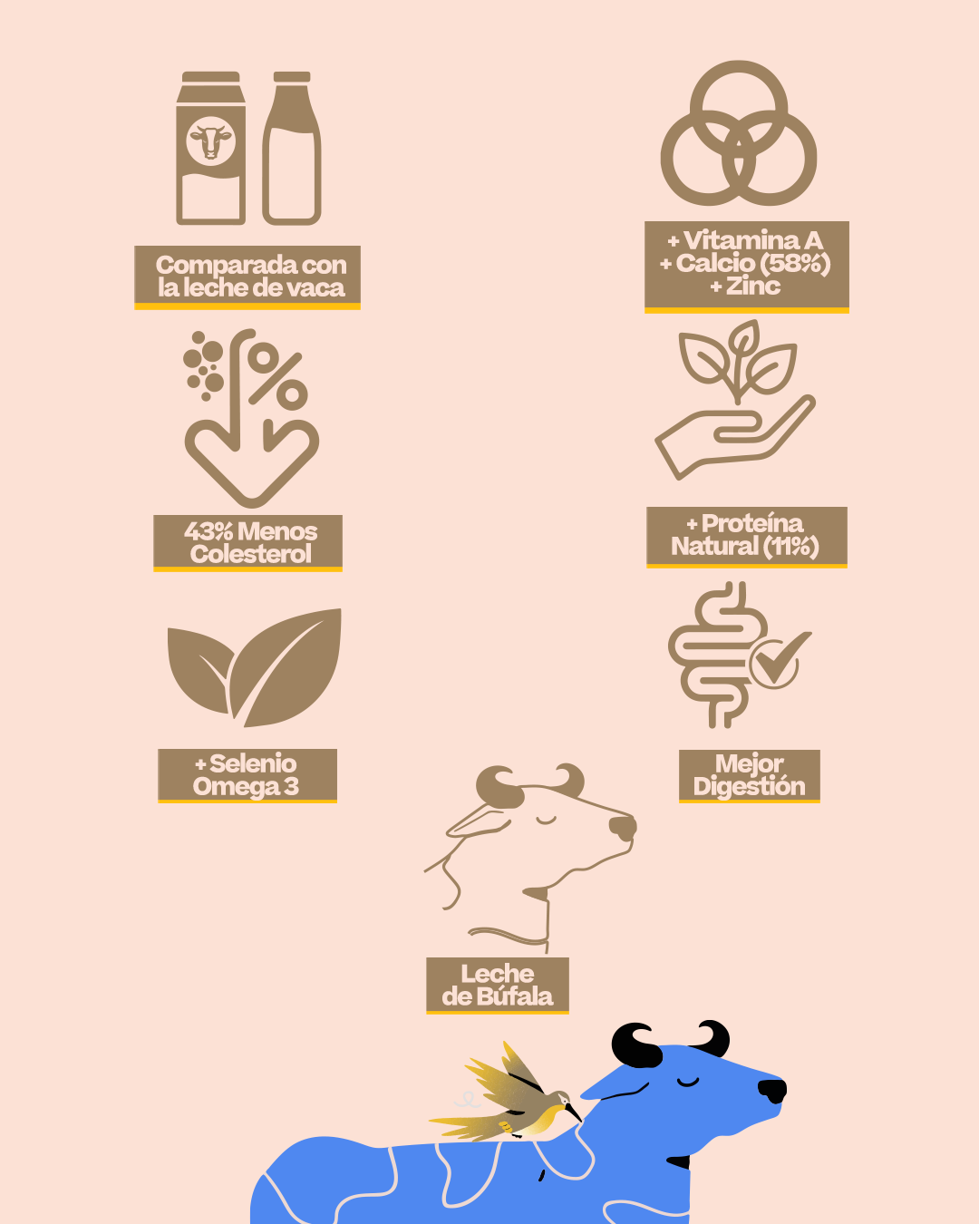 PlanetaRica Lacteos 100% con leche de búfala